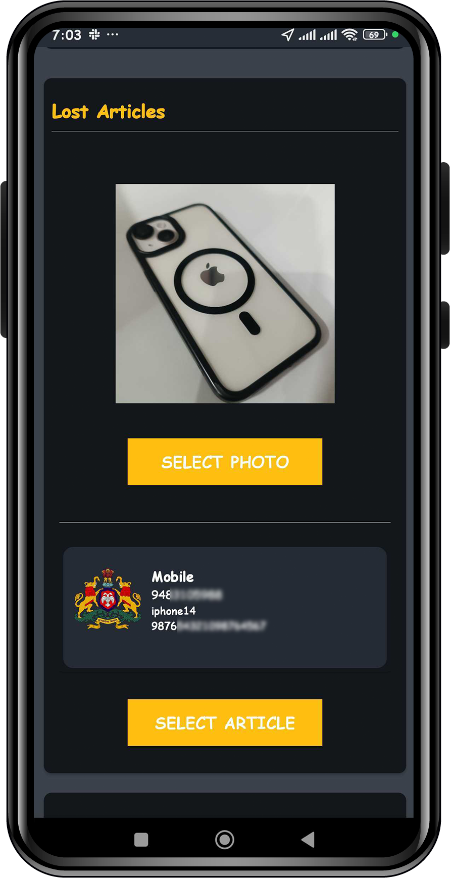 E-Lost Report for Karnataka Police - Capulus Technologies Pvt Ltd